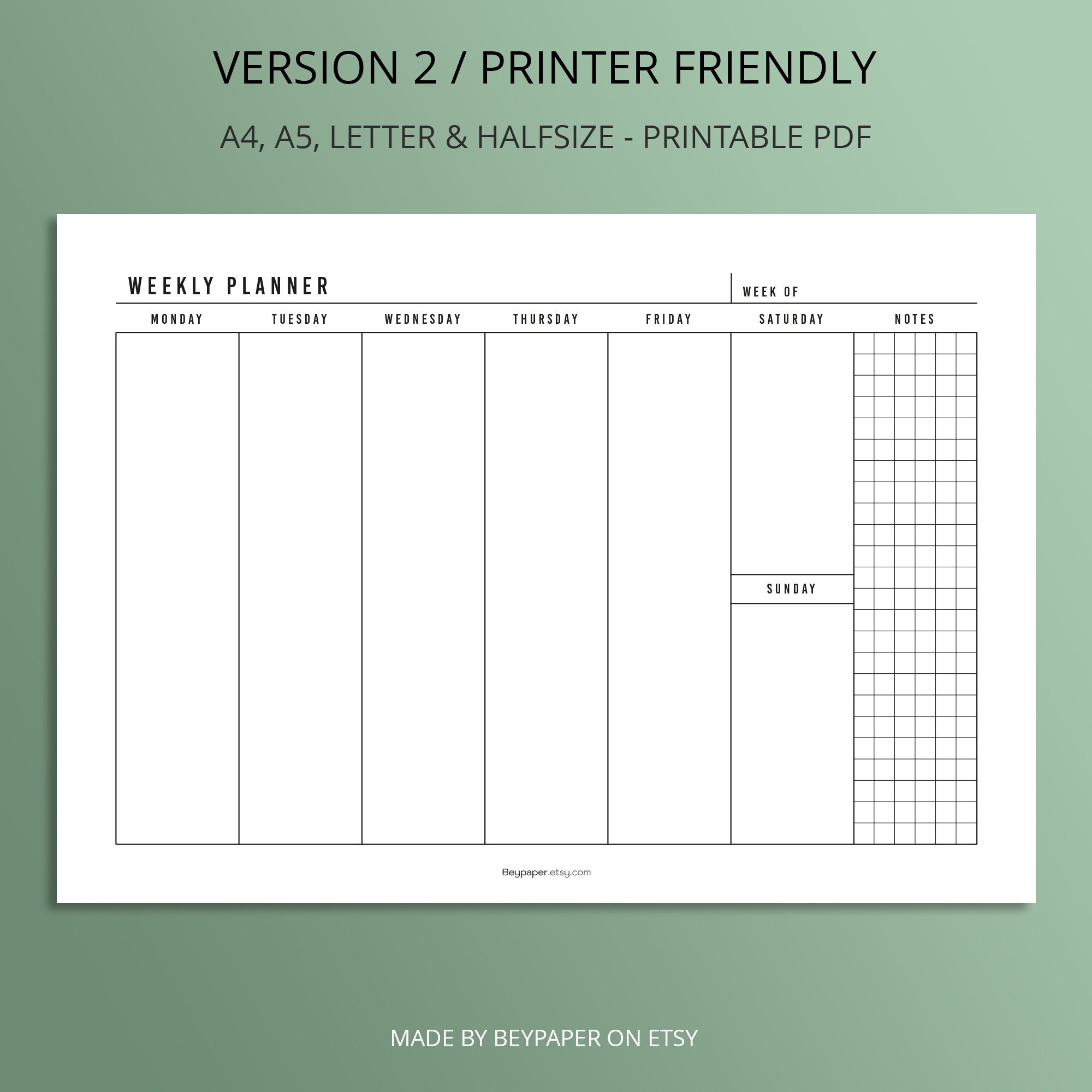 Printable Weekly Planner Undated Weekly Schedule, Weekly Organizer, to ...