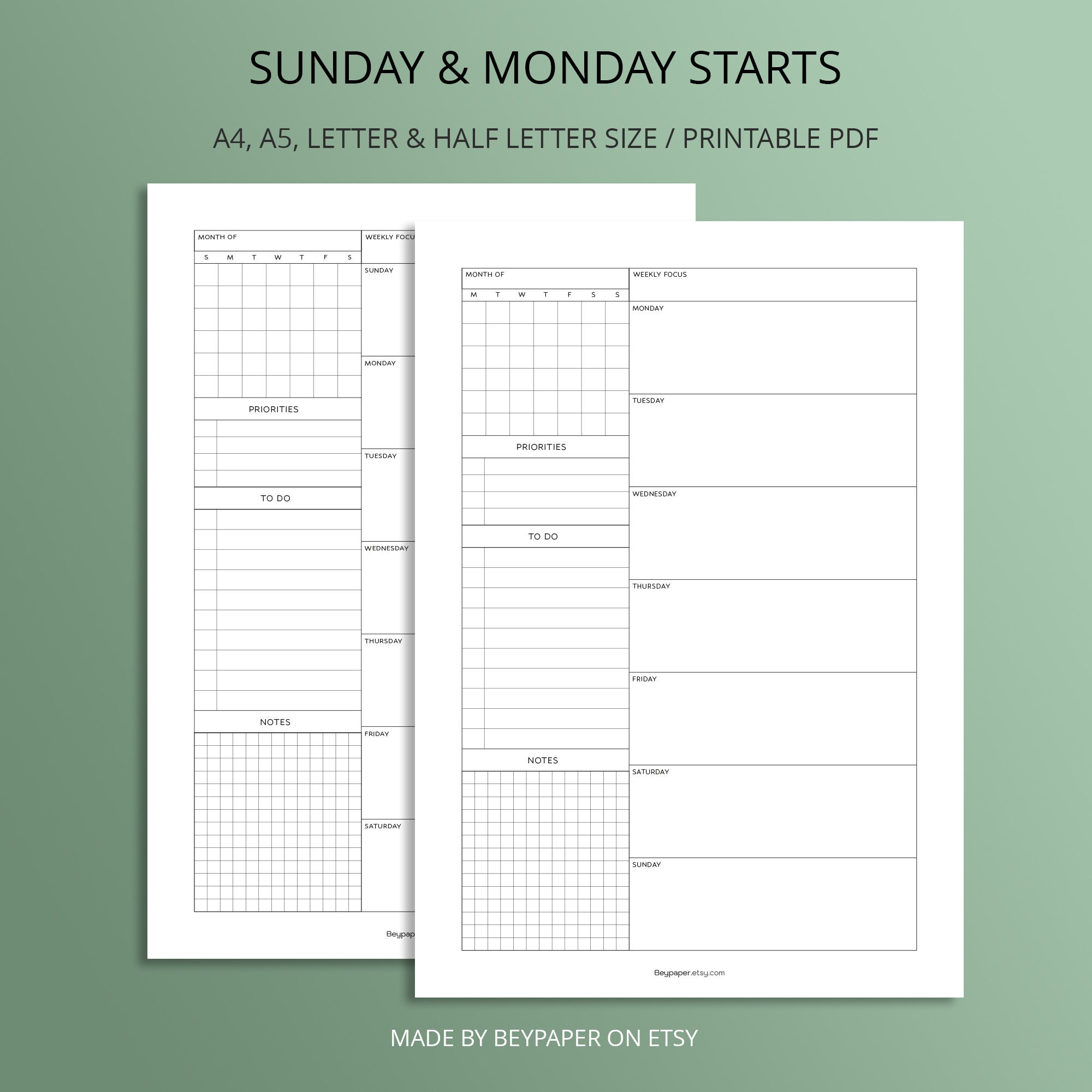Printable Weekly Planner | Weekly Schedule, Weekly Organizer, Weekly to ...