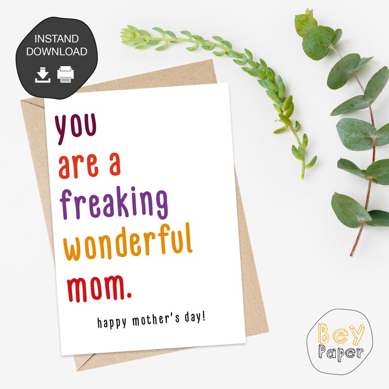 Printable Mother's Day Card | Instant Download | Greeting Card ...