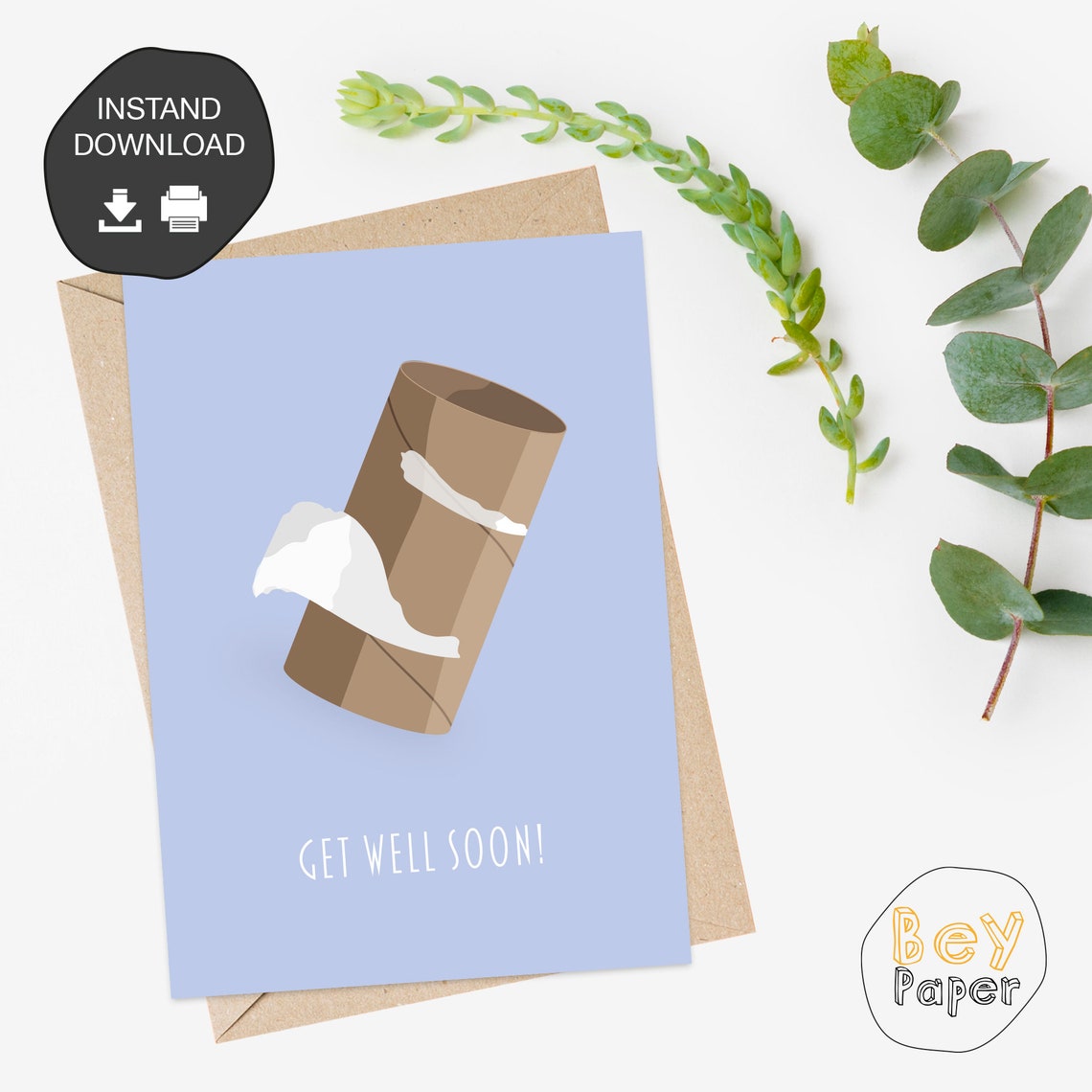 Printable Get Well Soon Card | Instant Download | Greeting Card ...