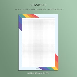 Printable Graph Paper 3 Version of Graph Papers, Journal Pages Instant ...