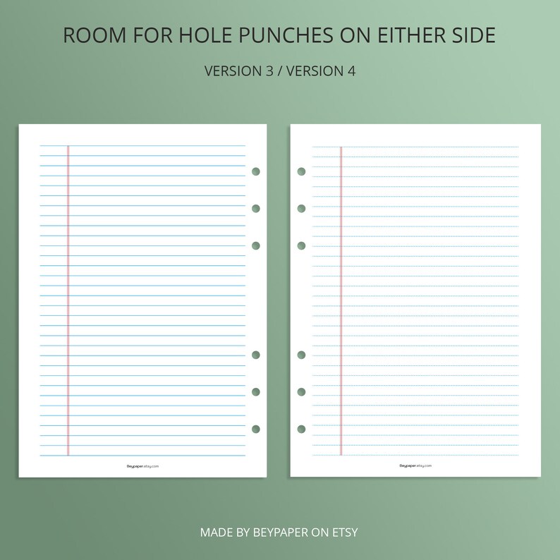 Printable Notebook Paper Pages | Lined & Graph Paper Bundle, 6 Versions ...