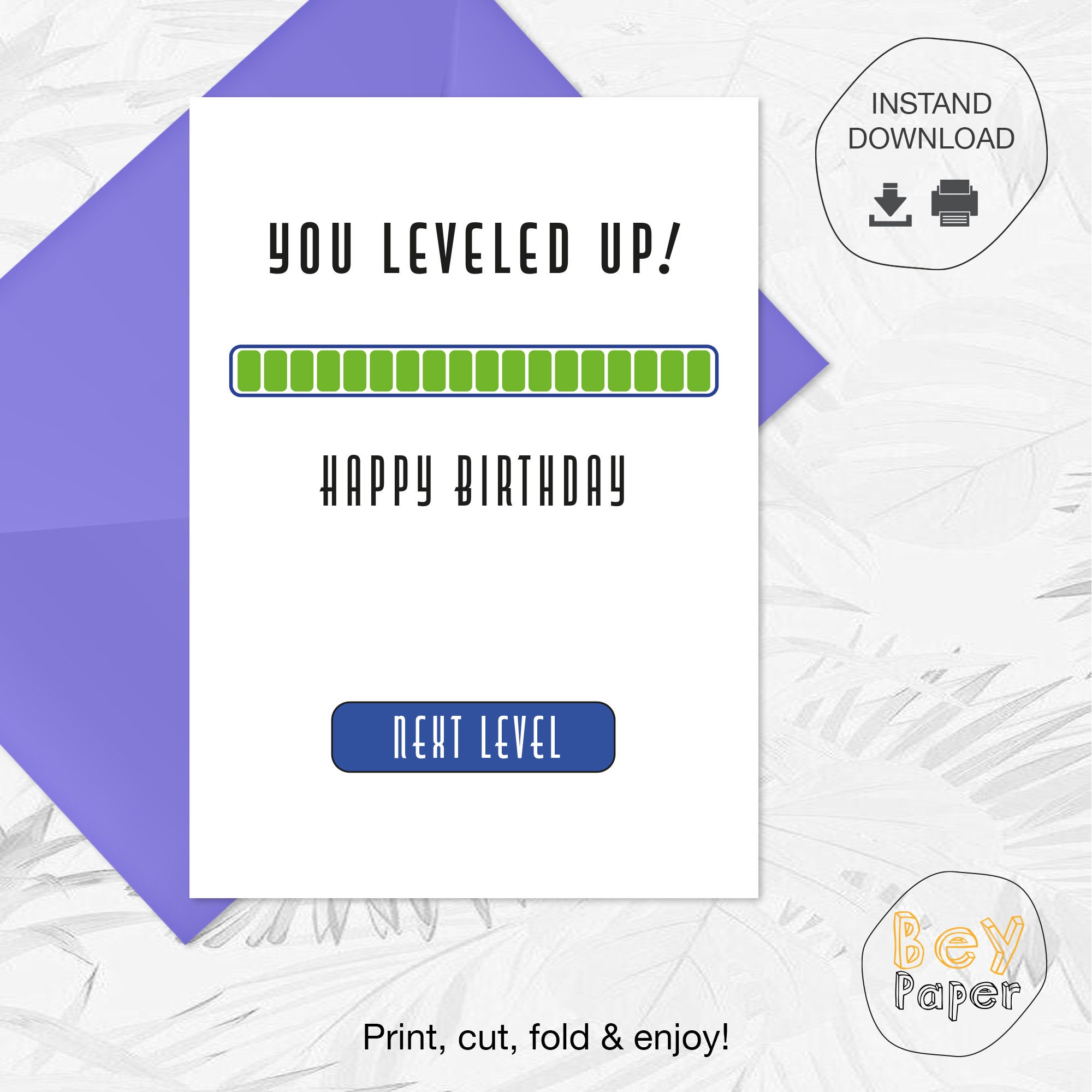 Printable Birthday Day Card Instant Download Greeting Card Digital ...