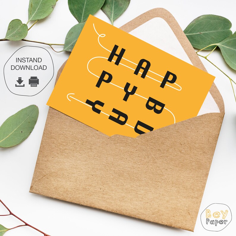 Printable Birthday Day Card Instant Download Greeting Card - Etsy