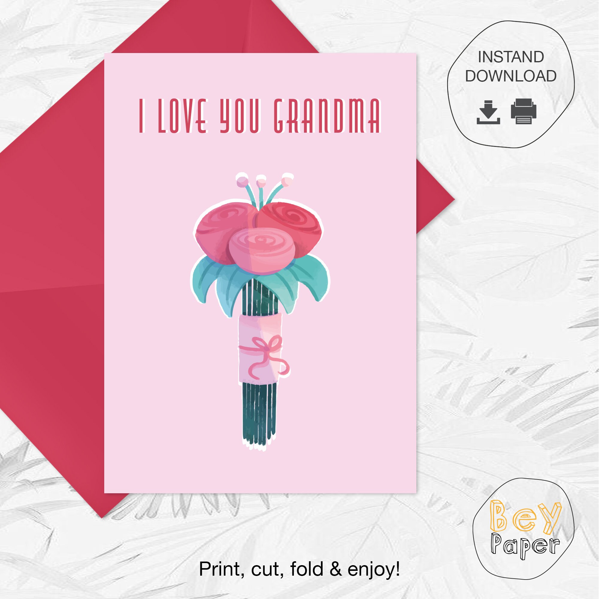 Printable Mother's Day Card Instant Download Greeting Card Digital ...