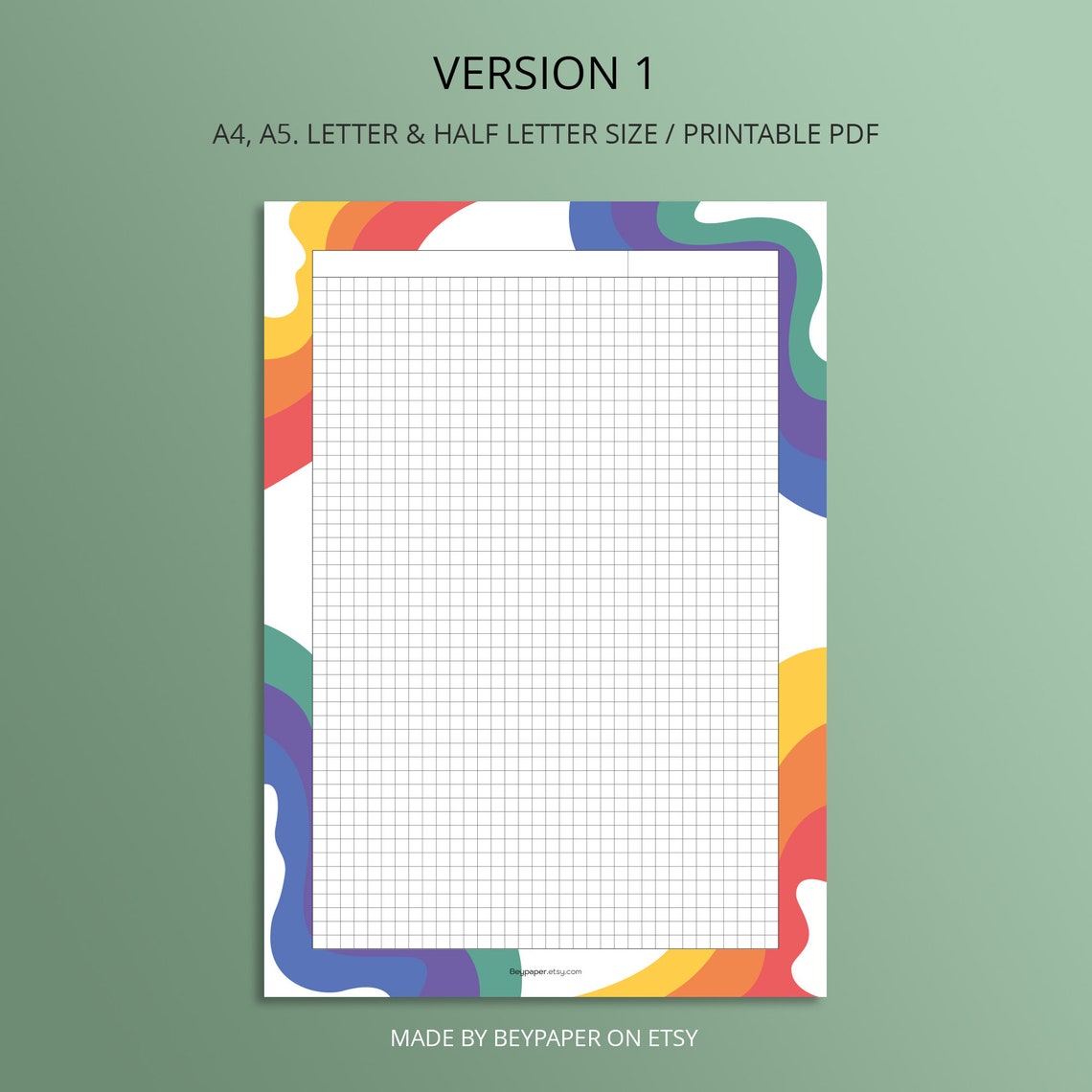 Printable Graph Paper 3 Version of Graph Papers, Journal Pages Instant ...