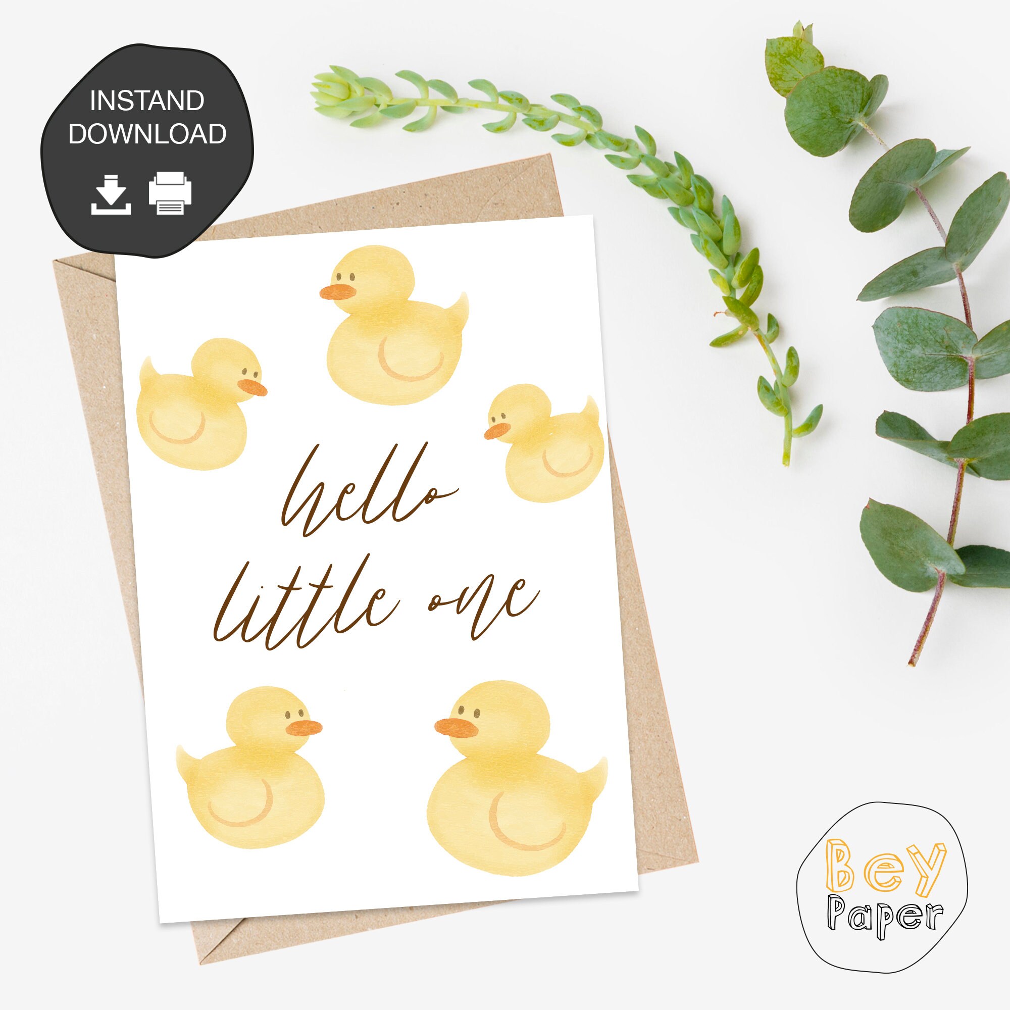 Printable Baby Card Instant Download Greeting Card Digital Downloadable ...