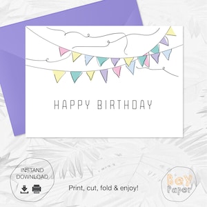 Printable Birthday Day Card Instant Download Greeting Card Digital ...