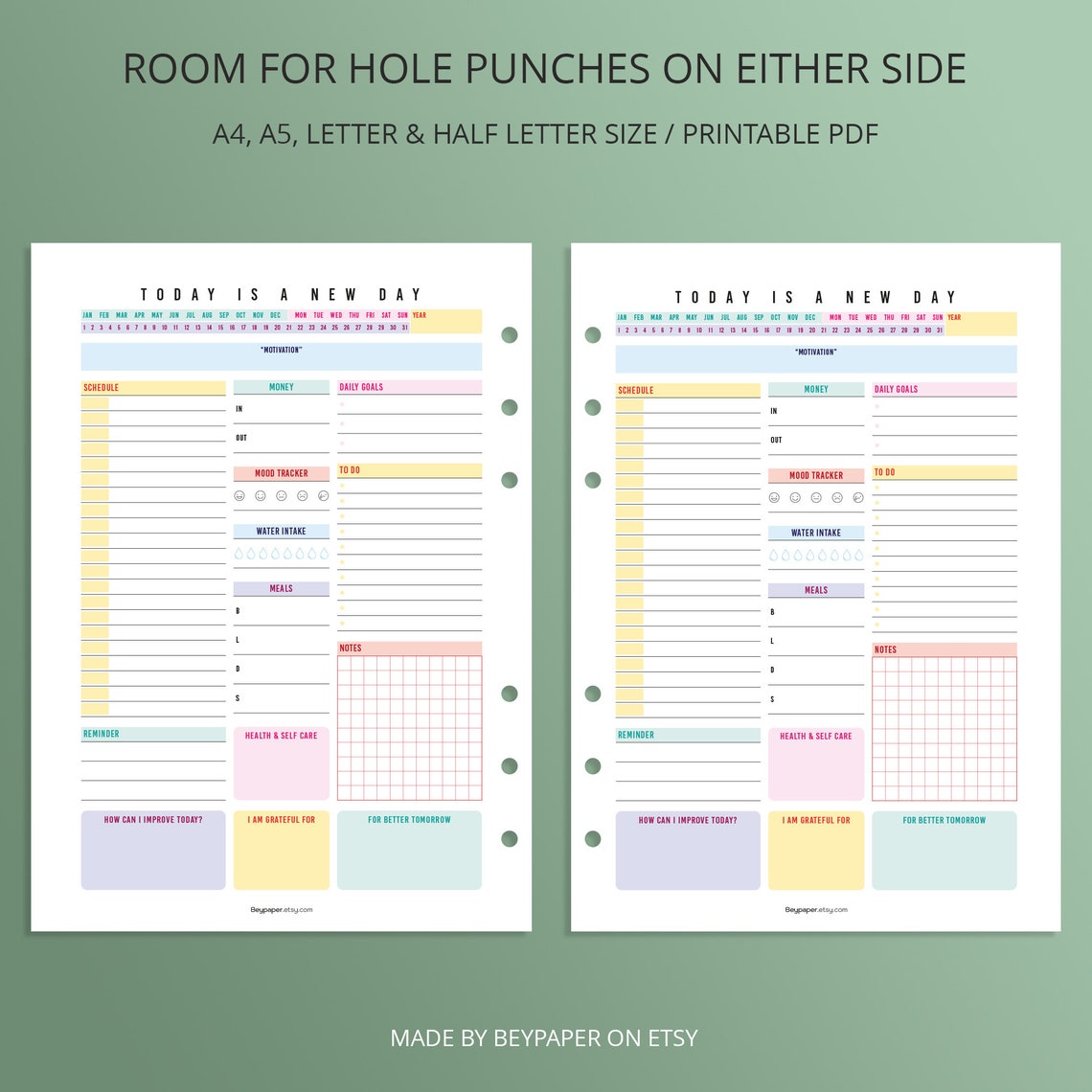 Printable Daily Planner Undated Daily Schedule To-do List - Etsy