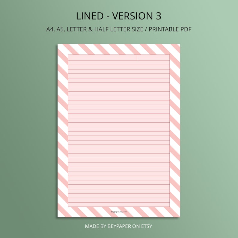 Printable Notebook Paper Pages | Colorful Dot, Lined & Graph Paper ...