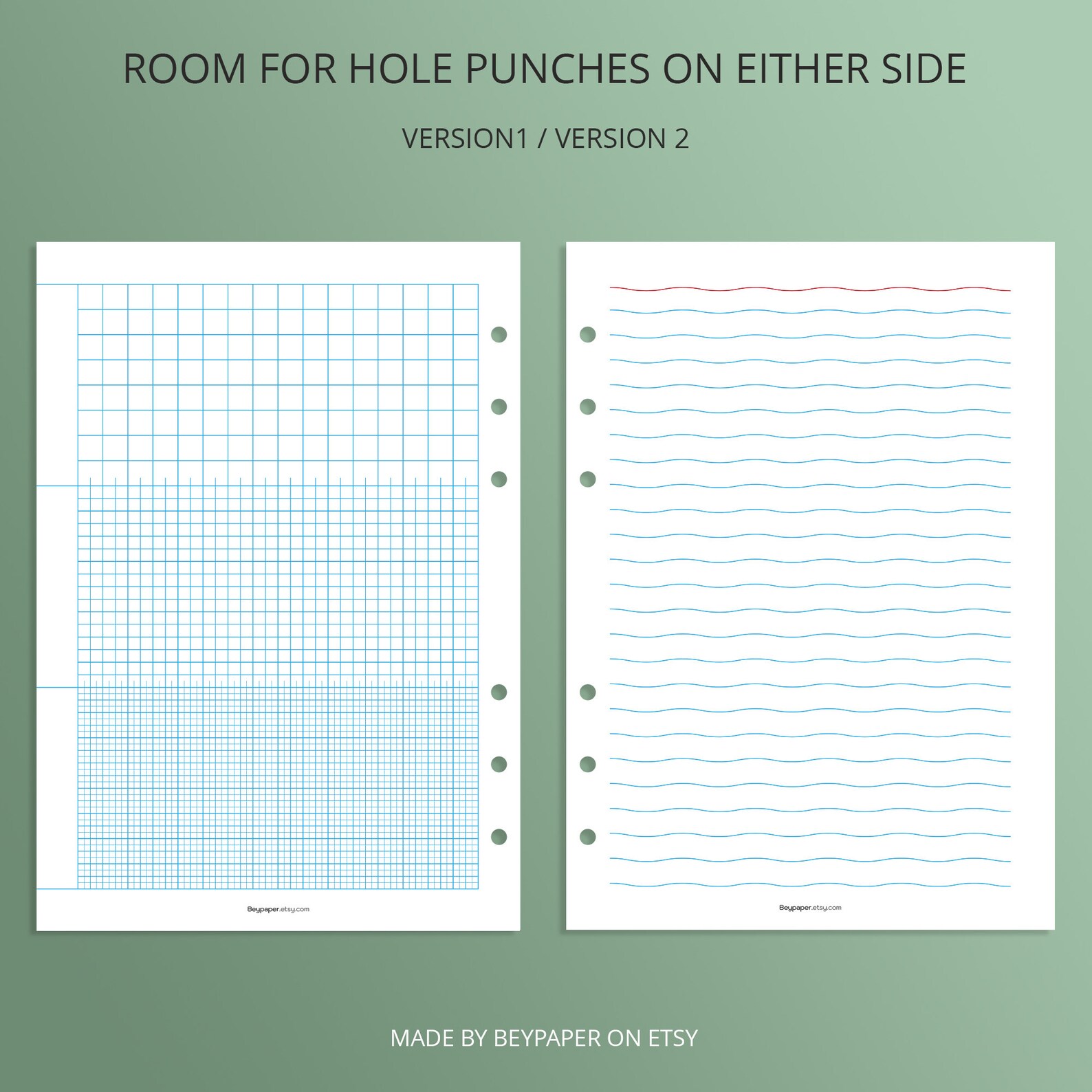 Printable Notebook Paper Pages | Lined & Graph Paper Bundle, 6 Versions ...