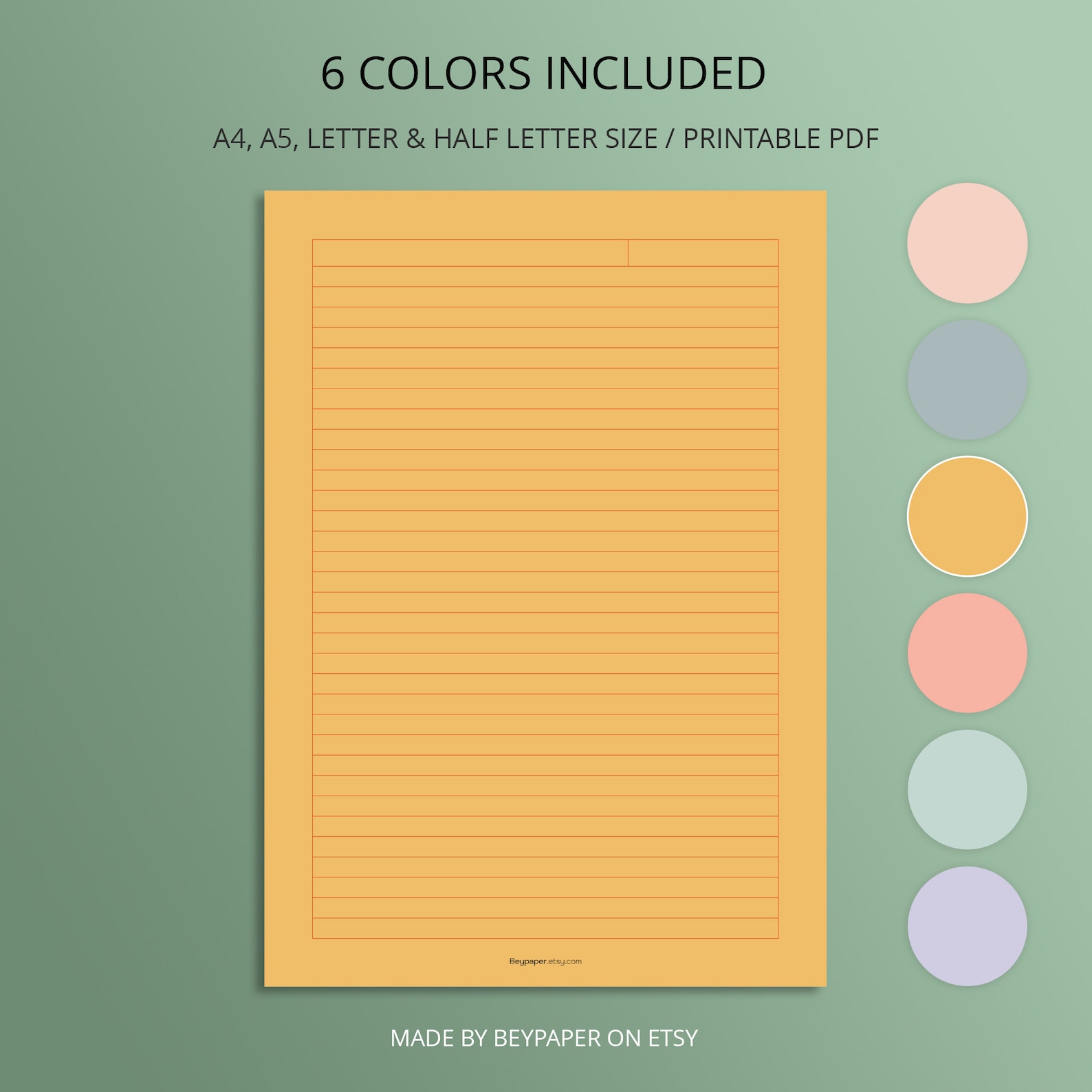 Printable Note Paper 6 Different Colors Of Lined Papers Etsy printable-note-paper-6-different-colors-of-lined-papers-etsy