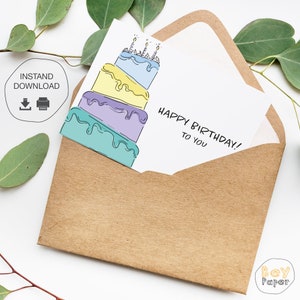 Printable Birthday Day Card | Instant Download | Greeting Card ...