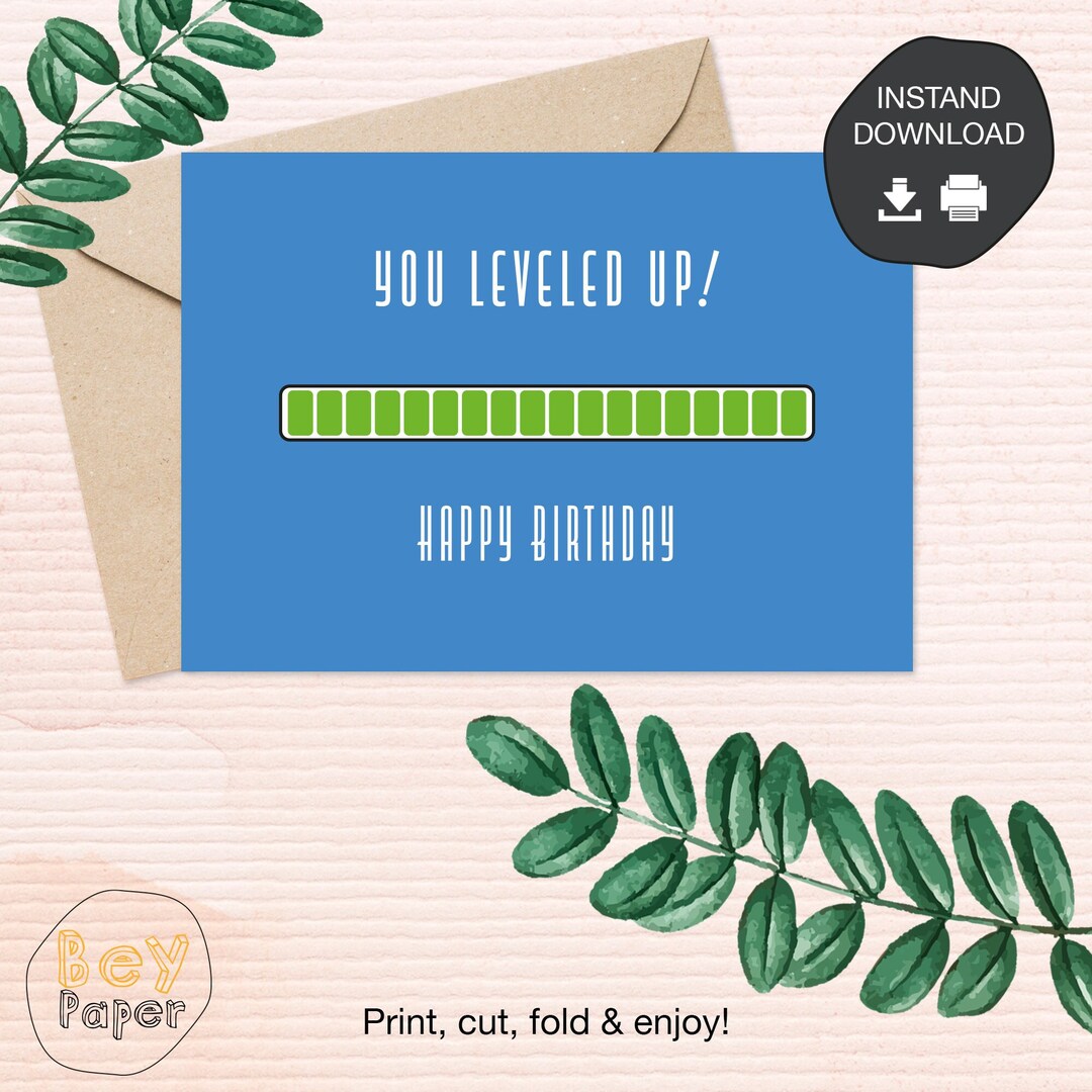 Printable Birthday Day Card Instant Download Greeting Card Digital ...