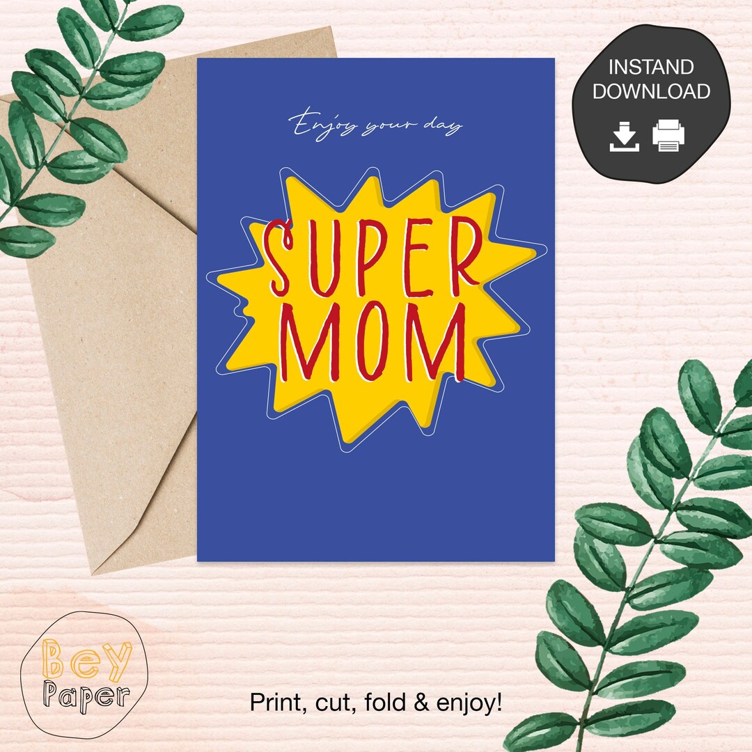 Printable Mother's Day Card Instant Download Greeting Card Digital ...