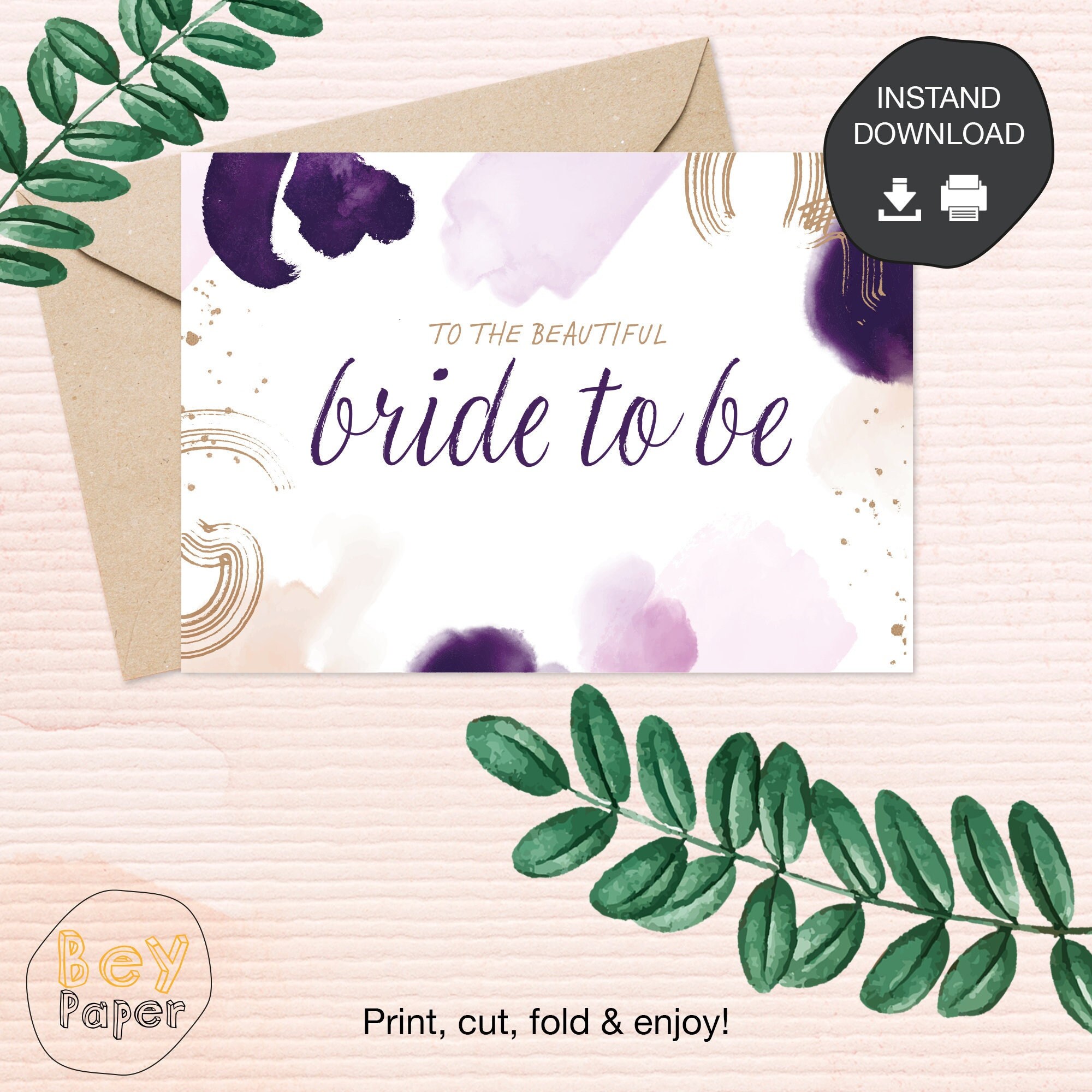 Printable Congratulations & Wedding Card Instant Download Greeting Card ...