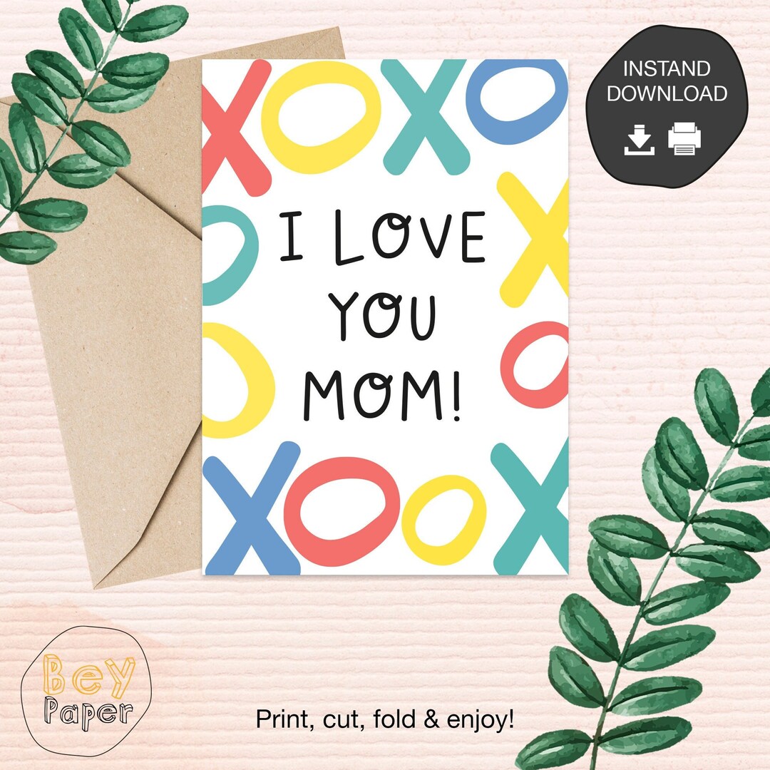 Printable Mother's Day Card Instant Download Greeting Card Digital ...
