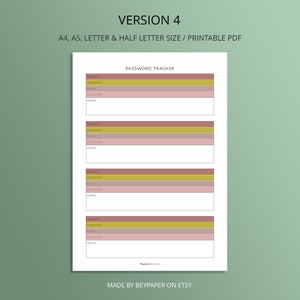 Printable Simple Password Tracker Password Log, Password Keeper ...