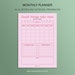 Daily, Weekly, Monthly Pink Planner Planner Set Printable & Instant ...