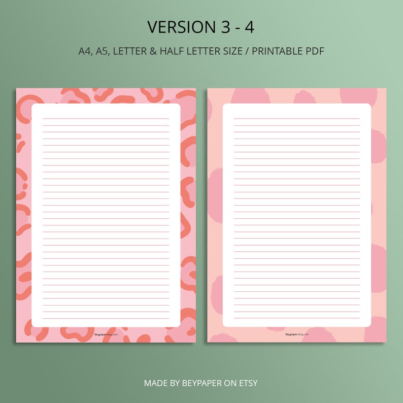 Printable Note Paper | 6 Different Version of Lined Papers, Lined ...