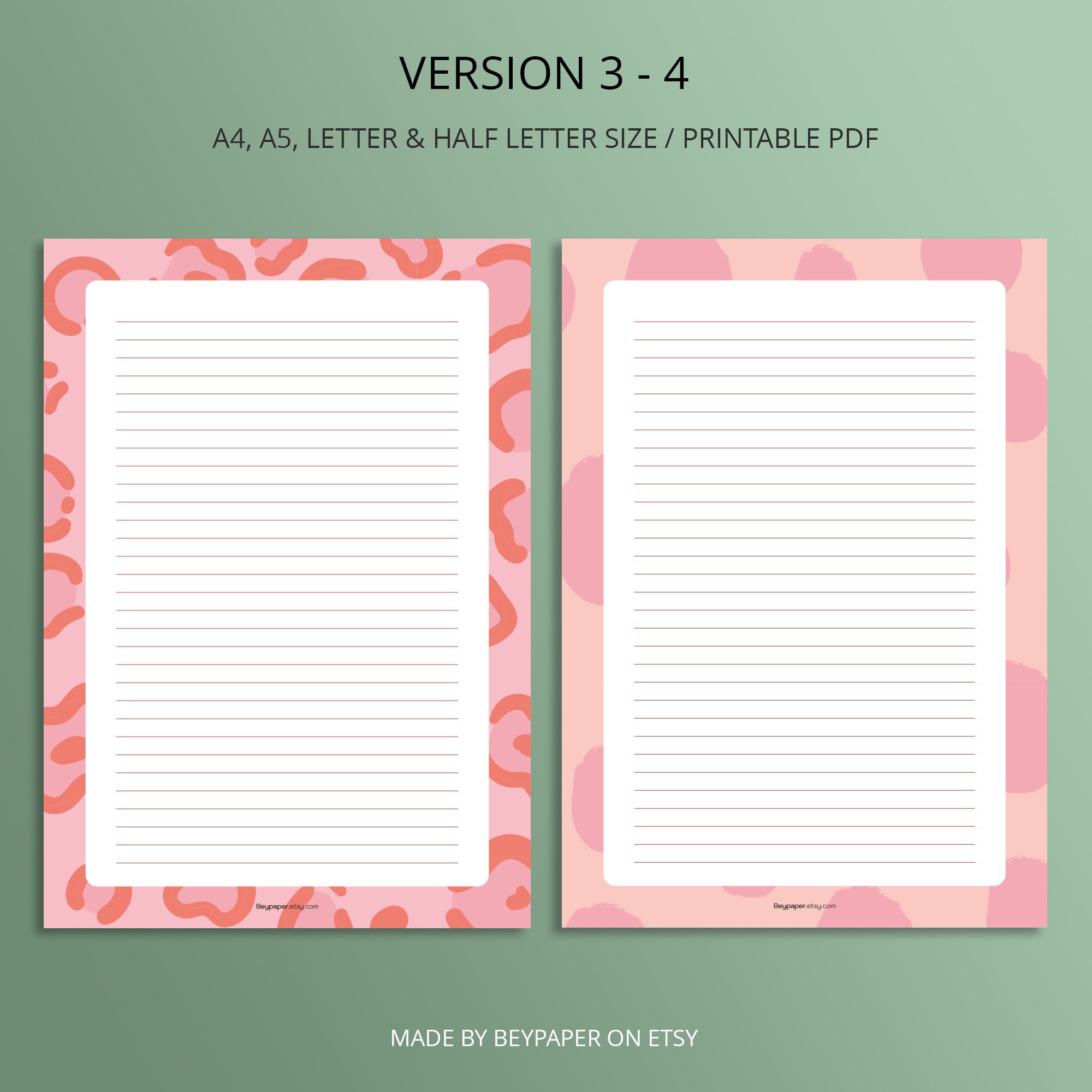 Printable Note Paper | 6 Different Version of Lined Papers, Lined ...