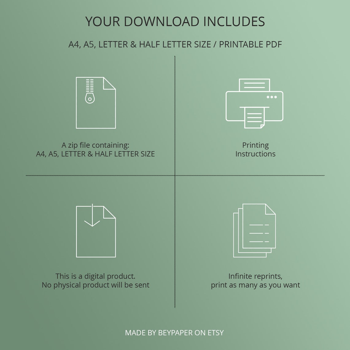 Printable Notebook Paper Pages | Lined & Graph Paper Bundle, 6 Versions ...