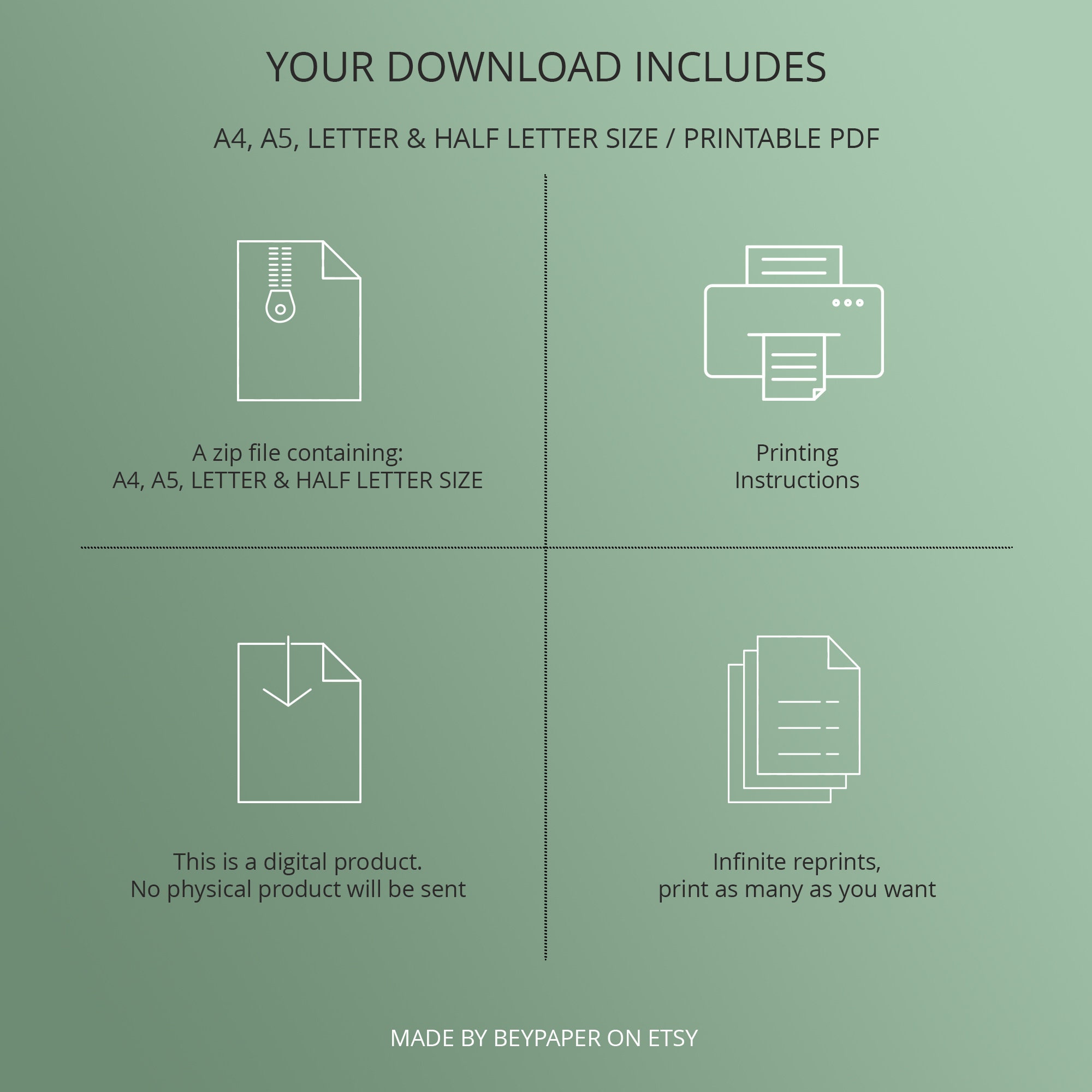Printable Notebook Paper Pages | Lined & Graph Paper Bundle, 6 Versions ...