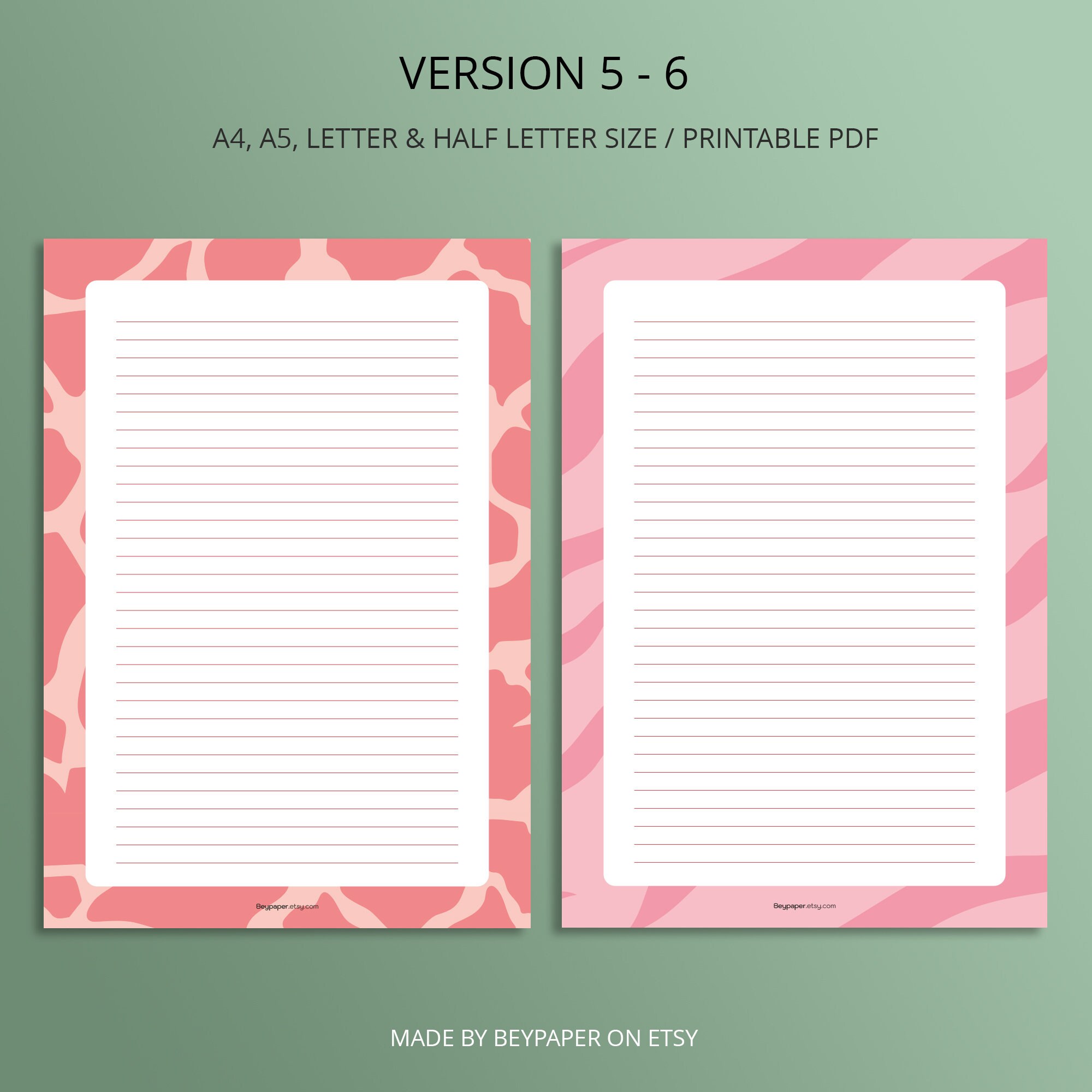 Printable Note Paper | 6 Different Version of Lined Papers, Lined ...