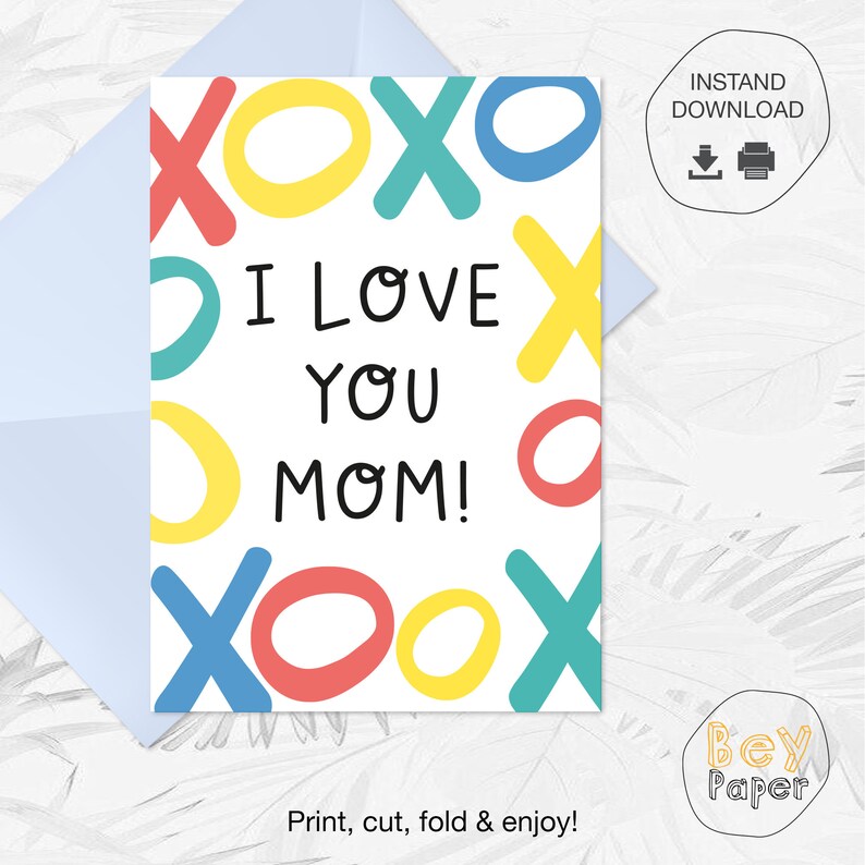 Printable Mother's Day Card Instant Download Greeting Card Digital ...