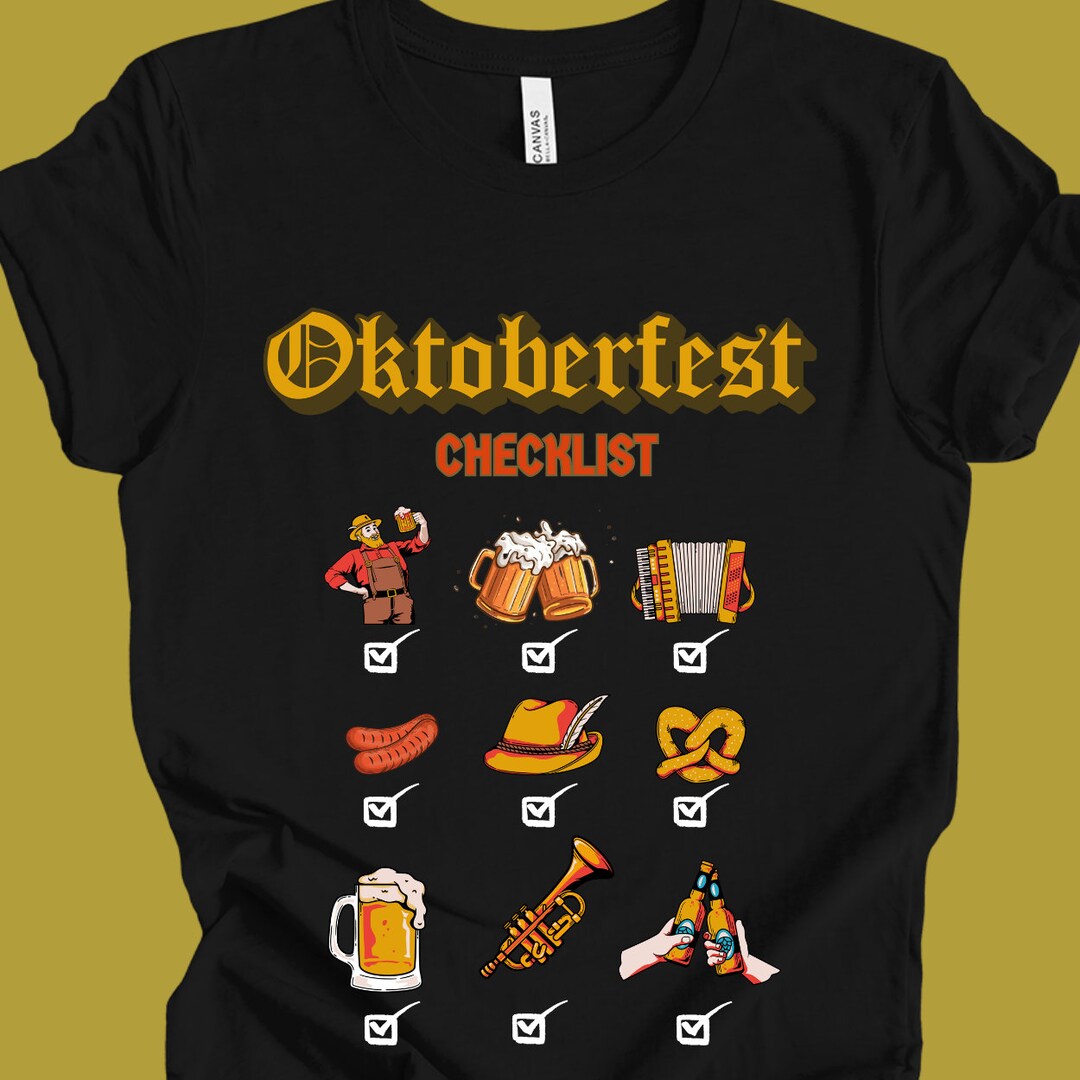 Octoberfest Checklist Shirt, Oktoberfest Shirt, Beerfest Fashion, Retro ...