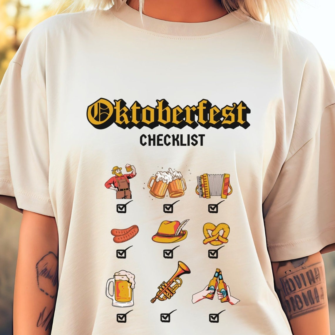 Octoberfest Checklist Shirt, Oktoberfest Shirt, Beerfest Fashion, Retro ...