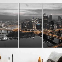 Northern Lights Over Pittsburgh - Pittsburgh Skyline - Various Prints ...