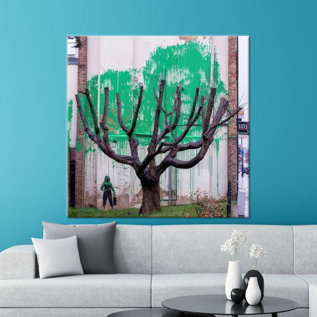 Banksy Glass Decor, Banksy A Dead Tree Art Wall Decor, Banksy Tree ...