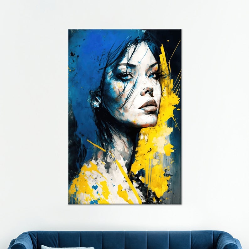Abstract Woman Portrait Glass Wall Art: Modern Home Decor - Etsy