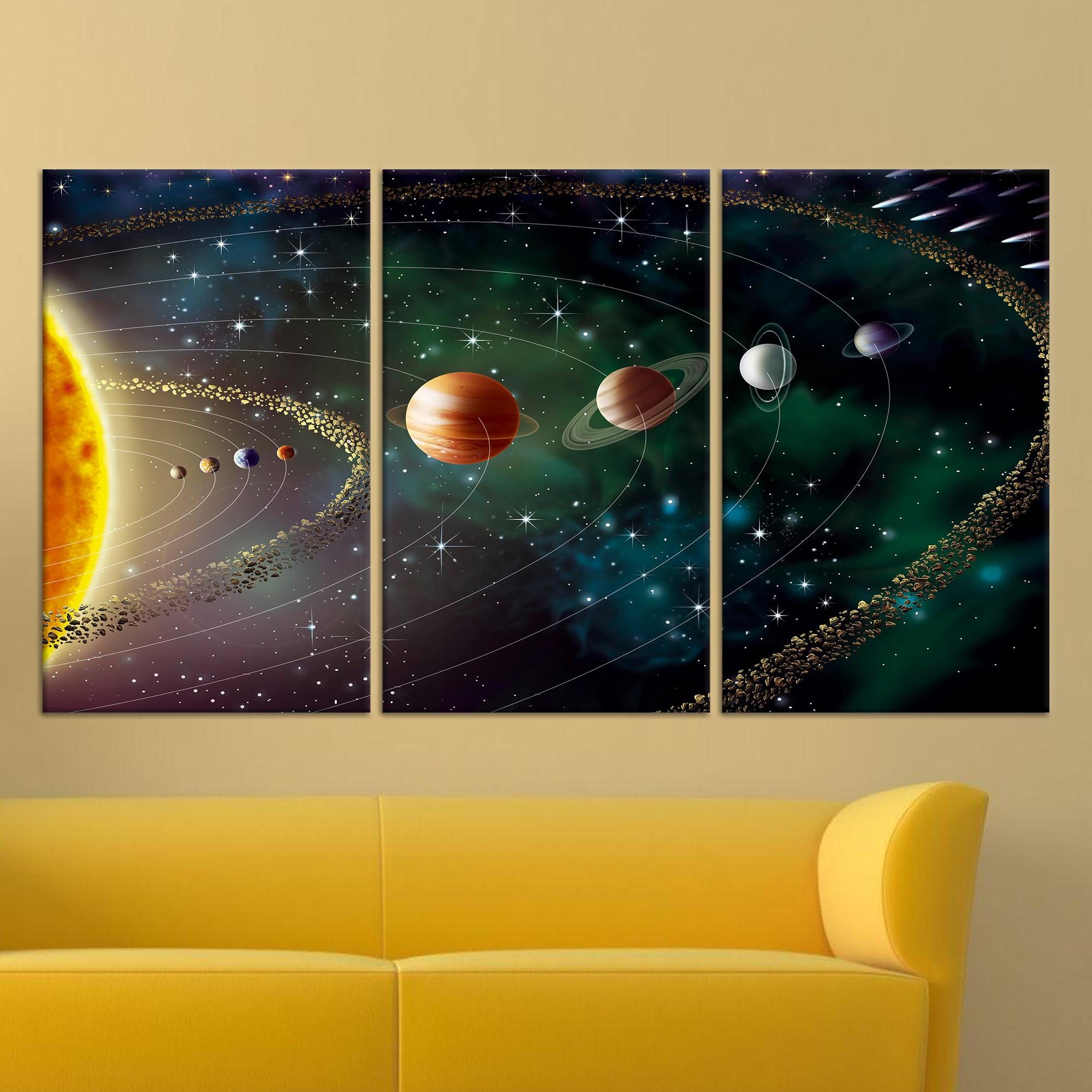 Solar System Art Print: Cosmic Canvas, Kids Room Decor - Etsy
