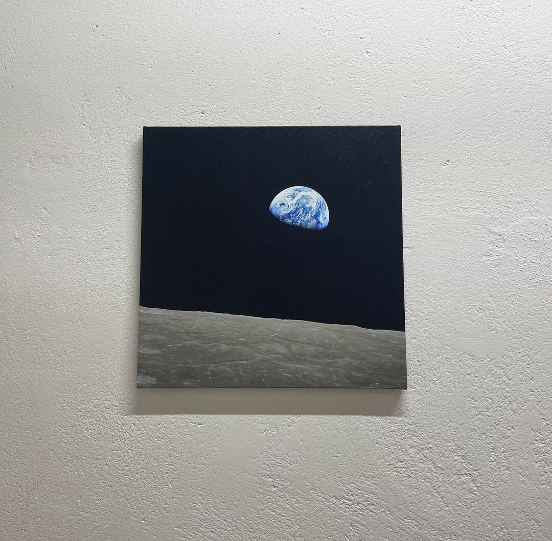 Earthrise Wall Art, Space Glass, Landscape Poster, NASA Wall Art ...