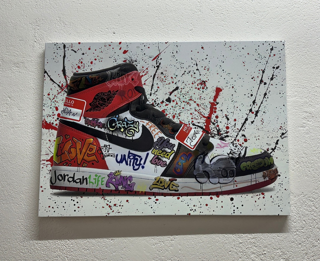Shoe Graffiti Art, Kitchen Decor, Personalized Wall Art, Graffiti Wall ...
