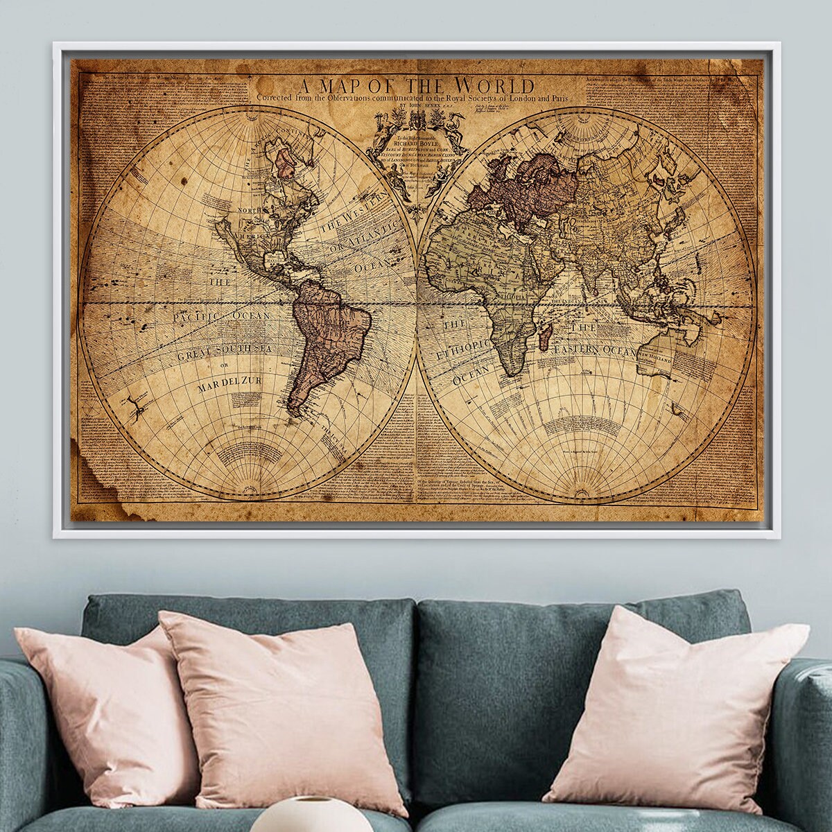 Vintage Map Glass Art Vintage World Map Decor Gift for Him - Etsy Canada