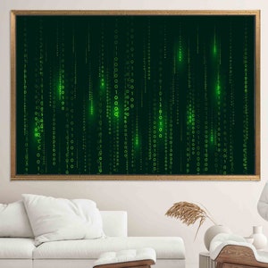 Matrix Code Canvas Art: Tempered Glass Framed Wall Decor - Etsy