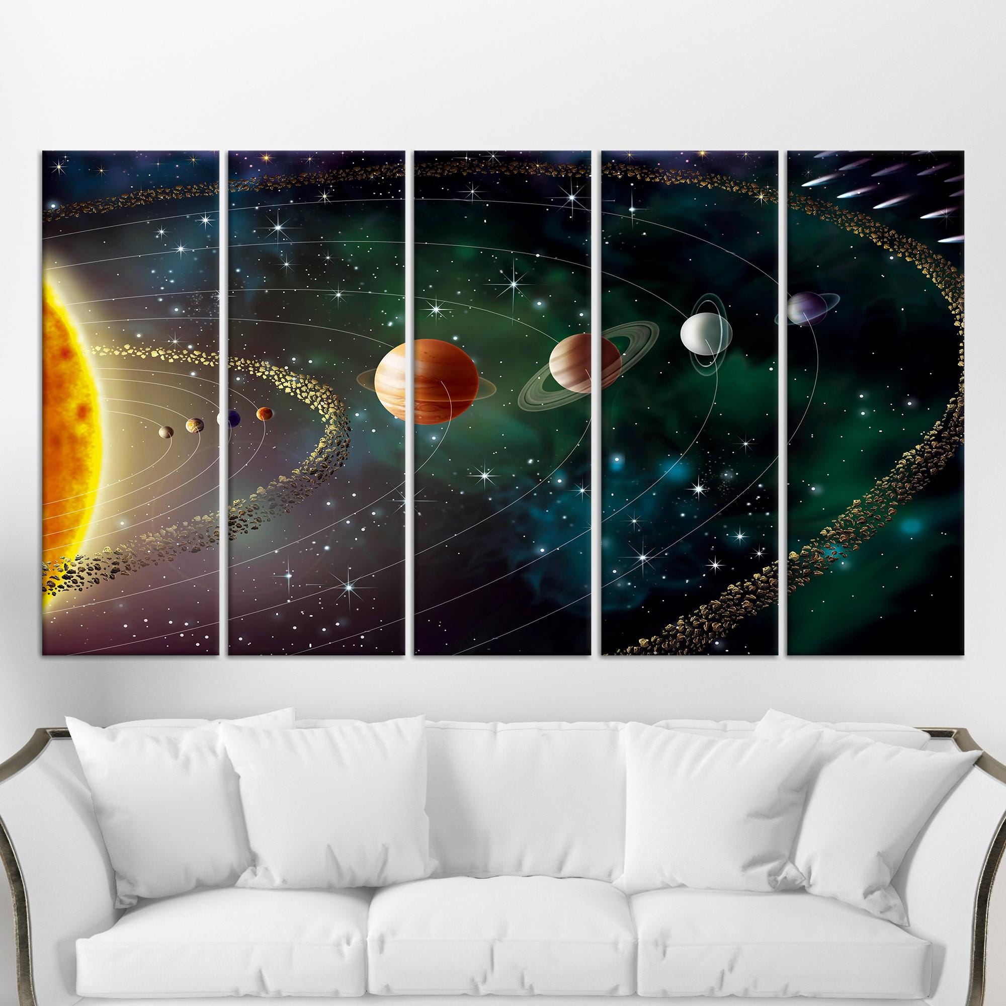 Solar System Art Print: Cosmic Canvas, Kids Room Decor - Etsy