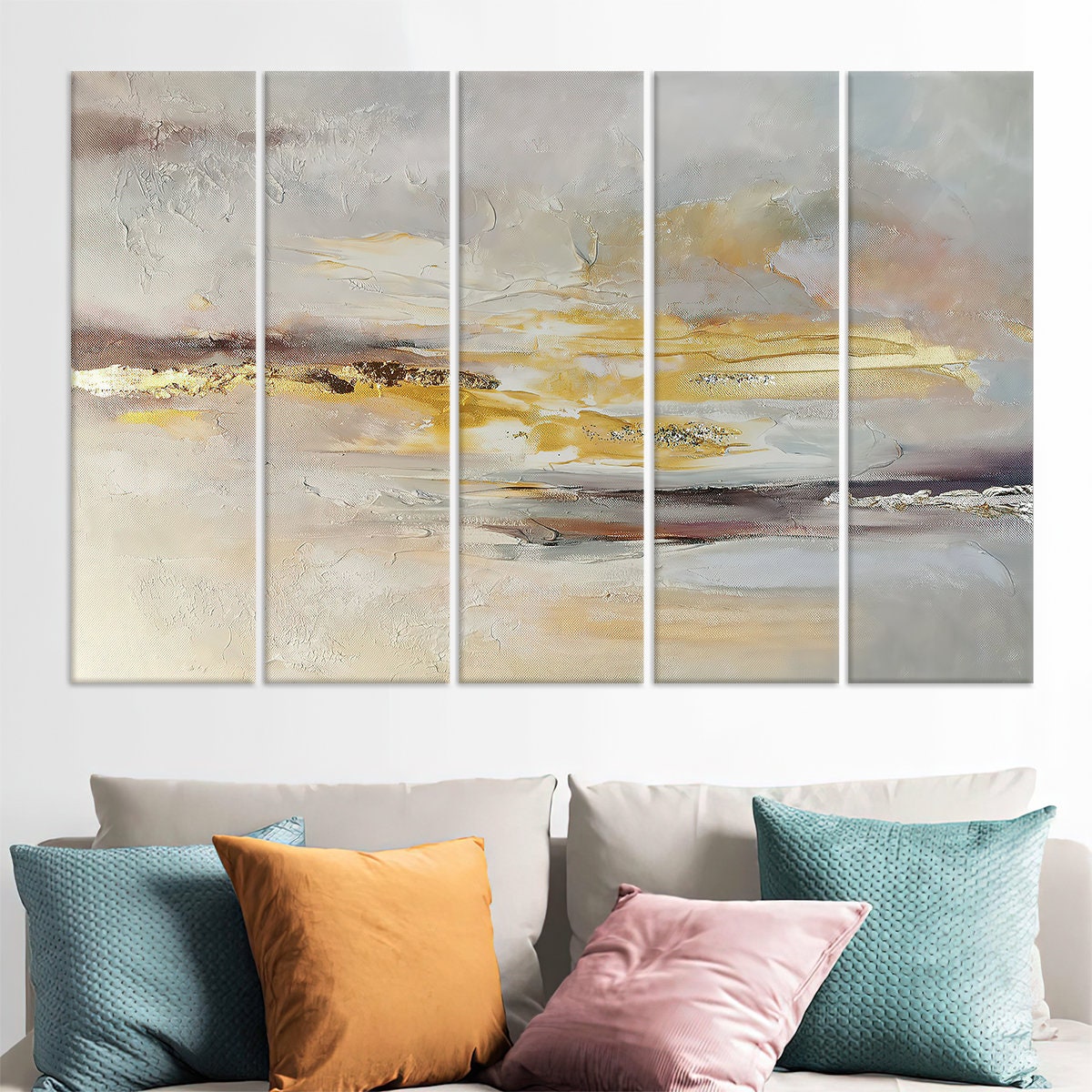 Modern Wall Art Soft Tones Canvas Art Large Canvas - Etsy