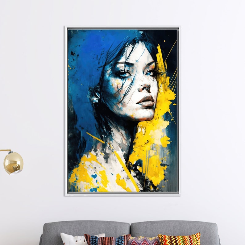 Abstract Woman Portrait Glass Wall Art: Modern Home Decor - Etsy
