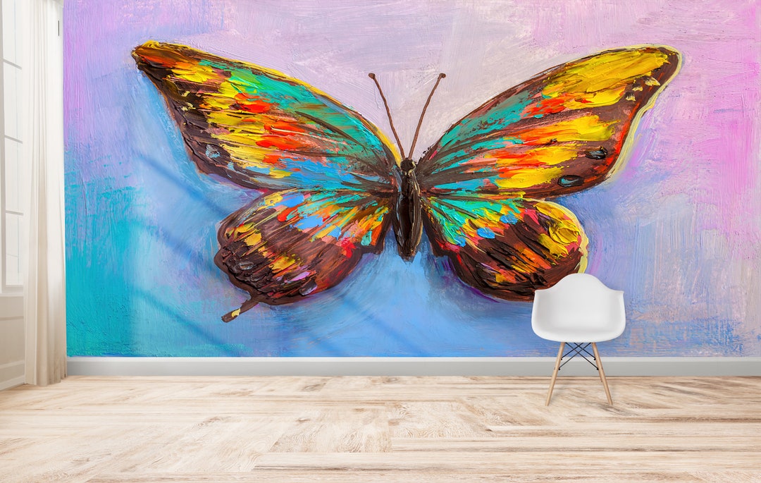 3D Papercraft, Modern Wall Decal, Wallpaper Gift, Colorful Butterfly ...