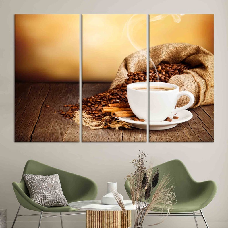 Coffee Cup Tempered Glass Wall Art: Kitchen Decor - Etsy