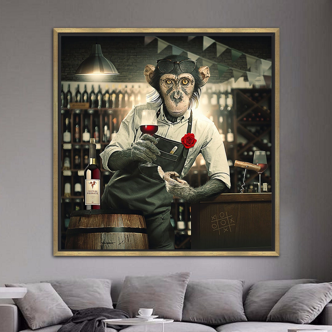 Barmen Monkey, Barmen Monkey Wall Decor, Banksy Poster, Personalized ...