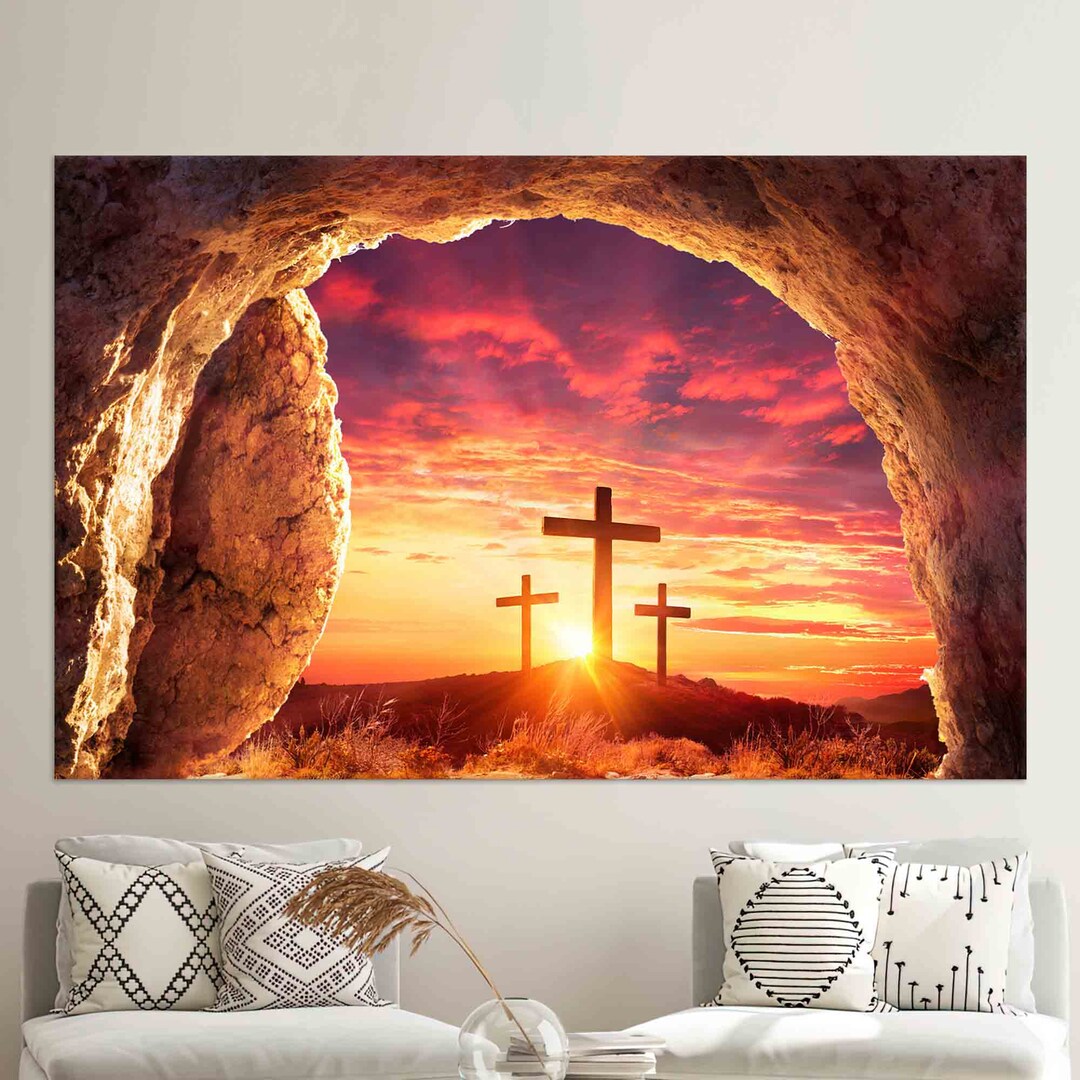 Mural Art, Personalized Gift Box, Cross Poster, Cross Canvas, Modern ...