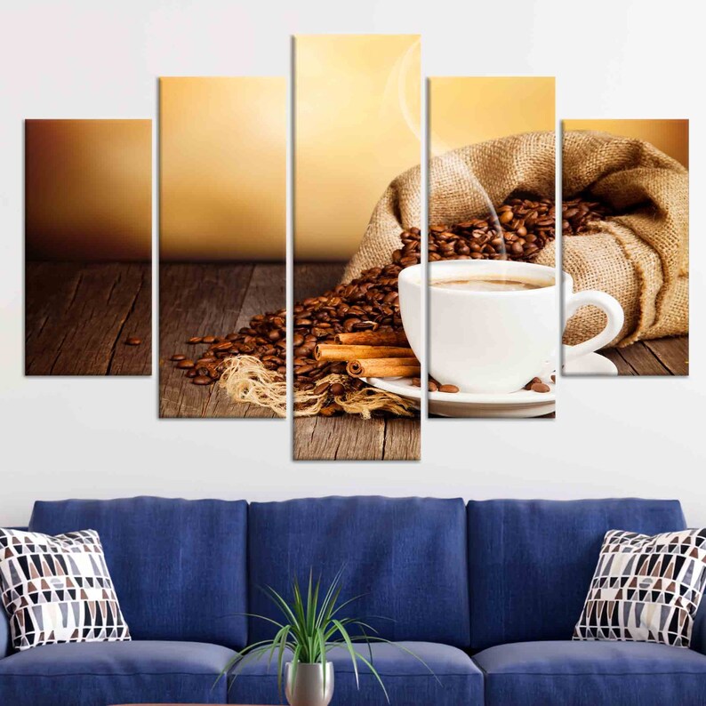 Coffee Cup Tempered Glass Wall Art: Kitchen Decor - Etsy