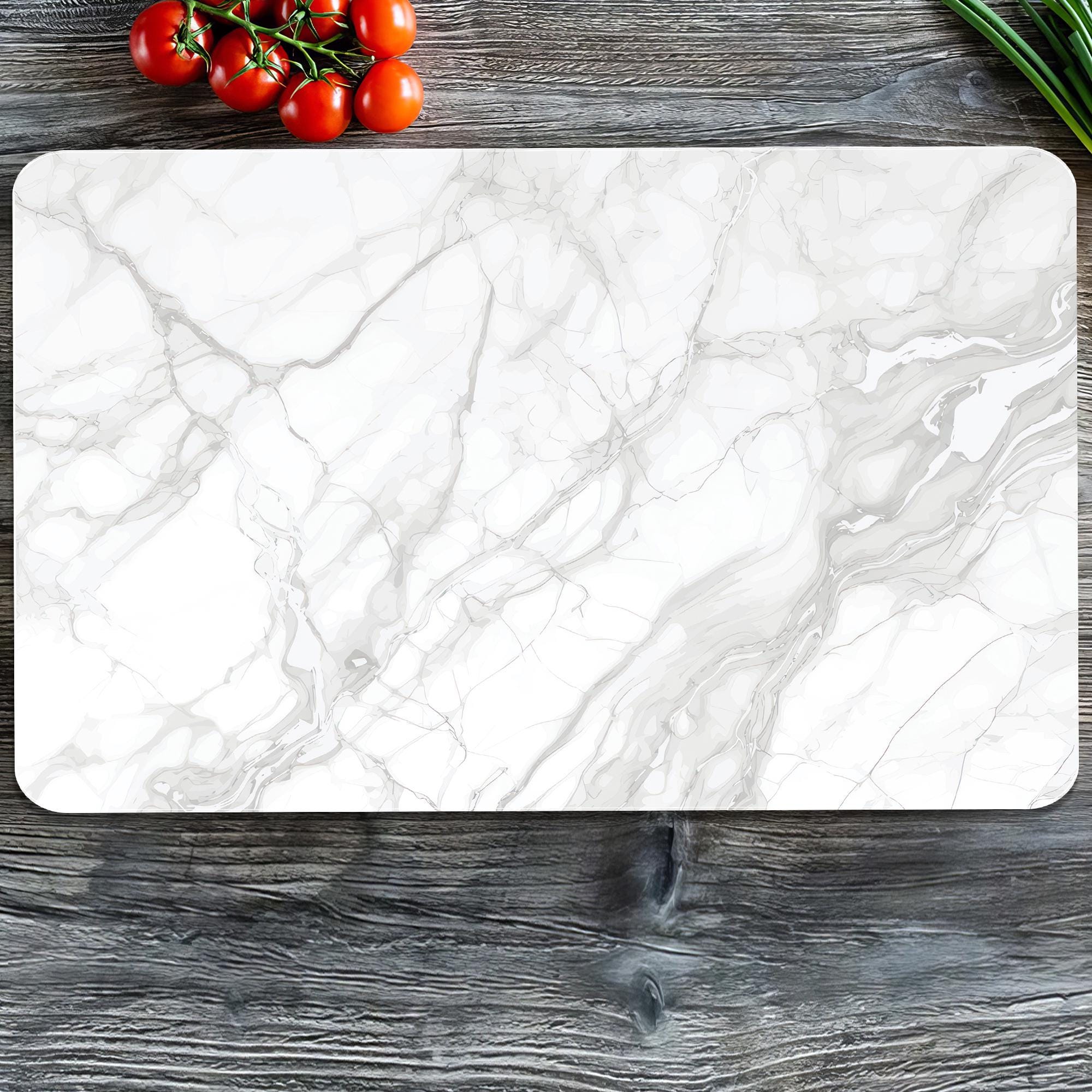 Personalized Marble Look Cutting Board: Tempered Glass Kitchen Decor - Etsy