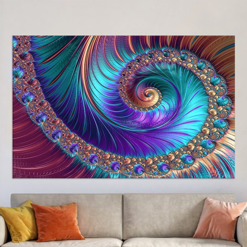Abstract Fractal Art: Modern Tempered Glass or Canvas Print - Etsy