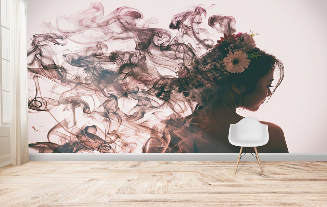 3D Wall Art Decor, Removable Wallpaper, Gift for Her, Girl Turning Into ...